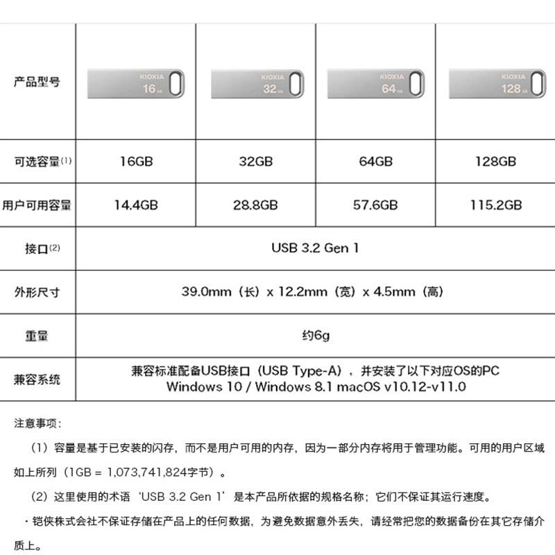 铠侠(Kioxia)32GB USB3.2 U盘 U366 银色 金属外壳(原东芝优盘)高速读写 礼品优盘 金属高速优盘【价格 图片 品牌 报价】-苏宁易购
