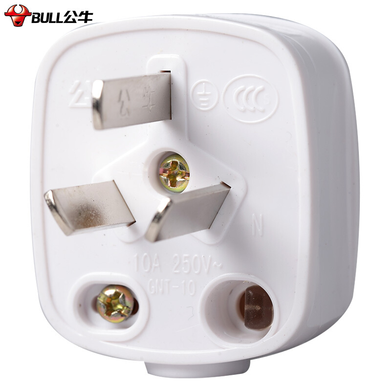 公牛(BULL)国标GNT-10 10A三极插头 10A 250V参数配置_规格_性能_功能-苏宁易购