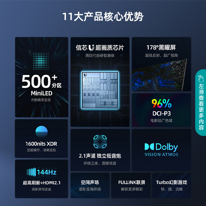海信(Hisense)75英寸500+分区 MiniLED 1600尼特 144Hz高刷 75E8H海信电视ULED X报价_参数_图片_视频_怎么样_问答-苏宁易购