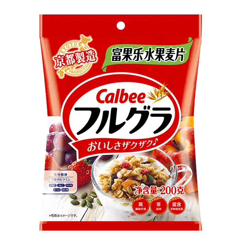 Calbee/卡乐比进口原味水果麦片200g即食燕麦片早餐饱腹食品冲饮报价_参数_图片_视频_怎么样_问答-苏宁易购