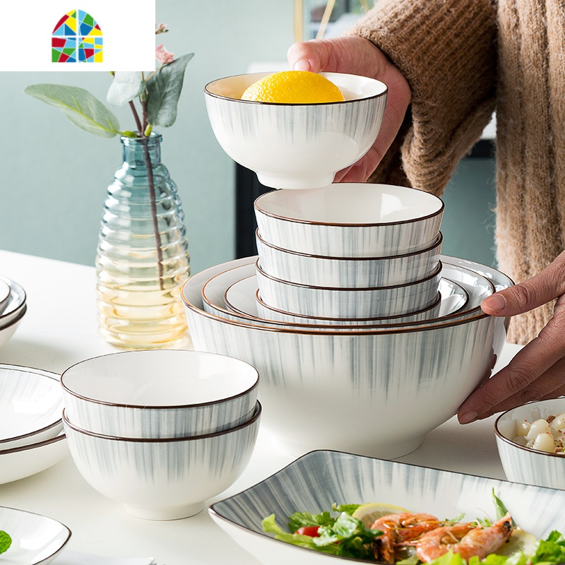 北欧风碗碟套装家用陶瓷釉中彩餐具套装饭碗组合菜盘子碗筷欧美风 FENGHOU 穿越时空26头(5人食)釉中彩[礼盒装]报价_参数_图片_视频_怎么样_问答-苏宁易购