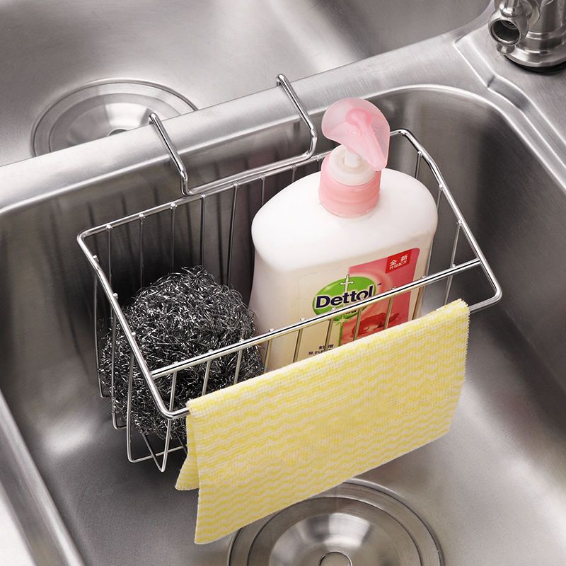 304不锈钢厨房水槽挂篮洗碗布沥水架水池置物架收纳架海绵抹布架 304水槽沥水挂篮(B款)报价_参数_图片_视频_怎么样_问答-苏宁易购