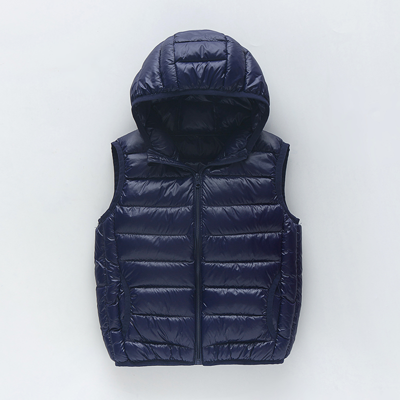 拉里宝贝Lioniebaby儿童轻薄羽绒服男女童内外穿连帽保暖防风羽绒带帽背心内搭 藏青色报价_参数_图片_视频_怎么样_问答-苏宁易购