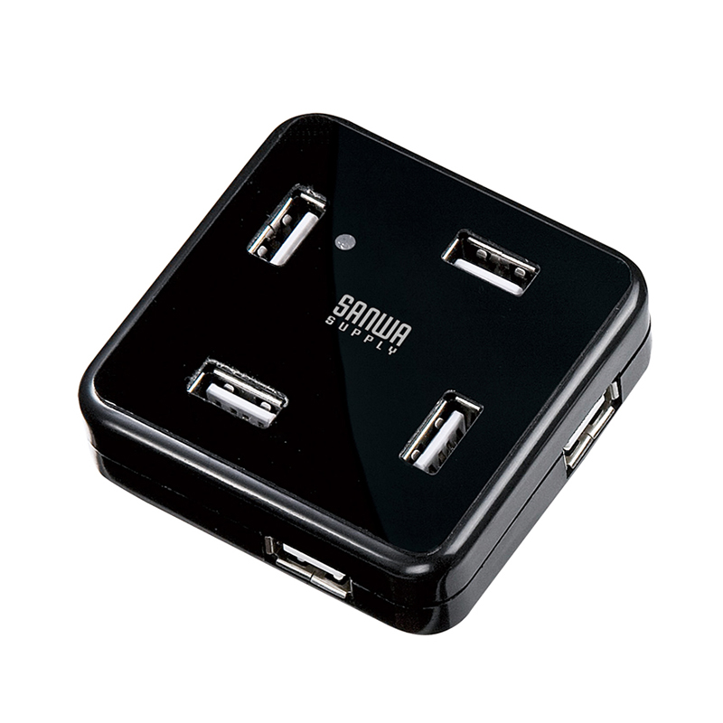 山业(SANWA) USB-HUB250BK 方形7口USB2.0 HUB集线器 (计价单位：个) 黑色参数配置_规格_性能_功能-苏宁易购