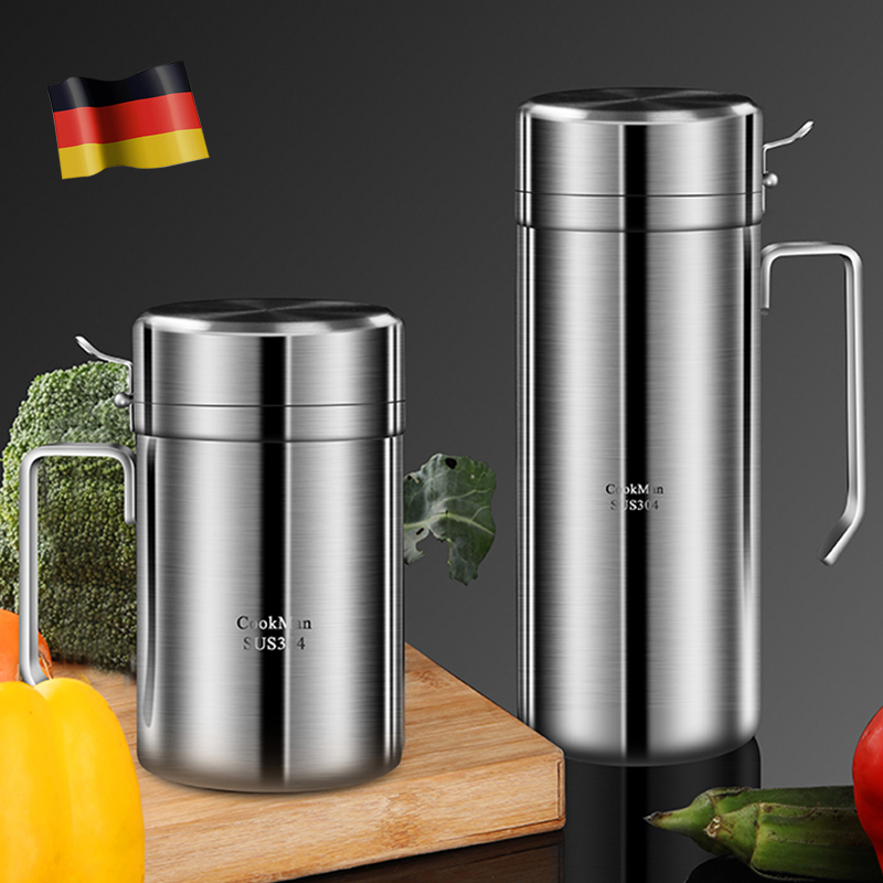 伯格油壶-小号-550ML [食品级304钢] 德国油壶304不锈钢欧式防漏家用大容量厨房装油罐壶食用油倒油瓶报价_参数_图片_视频_怎么样_问答-苏宁易购