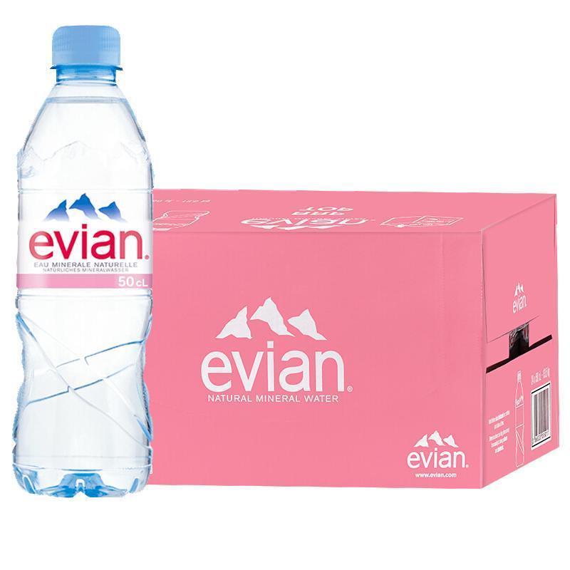 依云(Evian)进口饮用水 法国原装进口 evian 依云天然矿泉水500ml*24瓶装 整箱弱碱阿尔卑斯山脉水源 埃维昂依云【价格 图片 ...