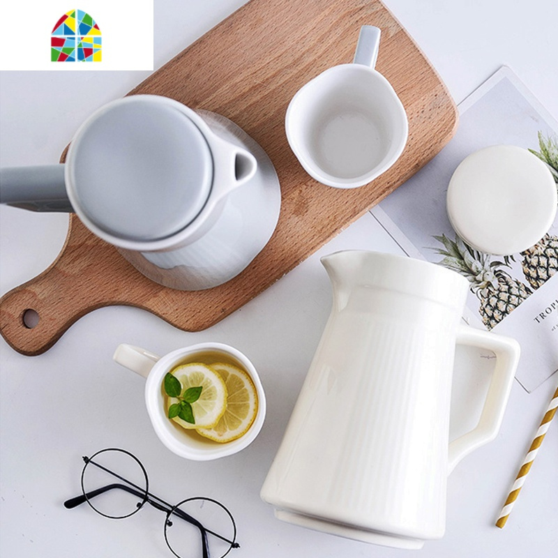 ins冷水壶陶瓷凉水壶 大容量茶壶杯子套装家用客厅耐热简约 FENGHOU 欧尚粉色水壶报价_参数_图片_视频_怎么样_问答-苏宁易购