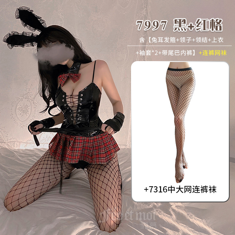 霏慕(Fee et moi)女式情趣睡衣 性感欲兔漆皮格纹制服套装7997兔女郎女士情趣内衣可搭连裤网袜视频介绍_霏慕(Fee et moi)女式情趣睡衣 性感欲兔漆皮格纹制服套装7997兔 ...