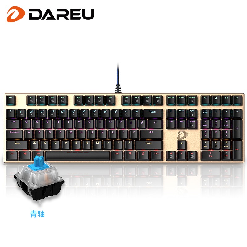 达尔优 EK815 87键机械键盘 电竞游戏 家用办公全键无冲 CF吃鸡LOL87键 绿白色双拼[黑轴]报价_参数_图片_视频_怎么样_问答-苏宁易购