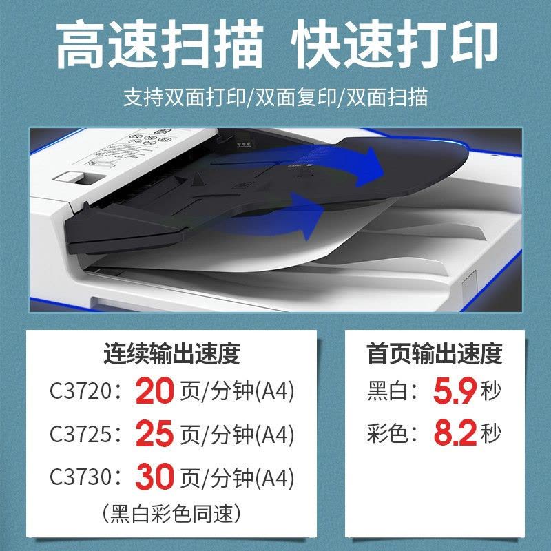 佳能(Canon) C3720/3725/3730无线A3彩色激光数码复印机打印机复印扫描一体机 C3730轻办公+双面自动输稿器【价格 图片 ...