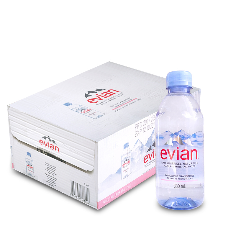 依云（Evian） 天然矿泉水 新包装 330ml*24瓶 整箱 原装版 英文瓶身 法国进口报价_参数_图片_视频_怎么样_问答-苏宁易购