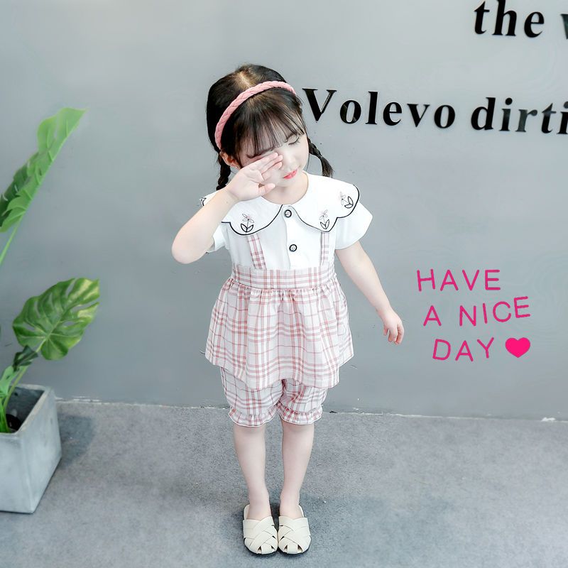 新款夏装童装女童短袖套装两件套短裤秋装2021洋气上市0--1-2-5岁 新款夏装格子小熊黑色套装 zj 73 码五个月报价_参数_图片_视频 ...