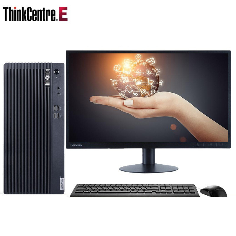 联想(ThinkCentre) E77 商用办公税控台式机电脑 23.8英寸屏(Intel i5-10400 4GB 1TB 集显 串并口 ...