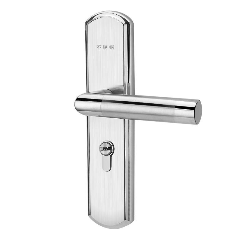 不锈钢室内门锁 实木门卧室门锁 单舌房门锁 方向通用型 K 款一副面板把手 165孔距 35-45MM_通用型_带钥视频介绍_不锈钢室内门锁 ...