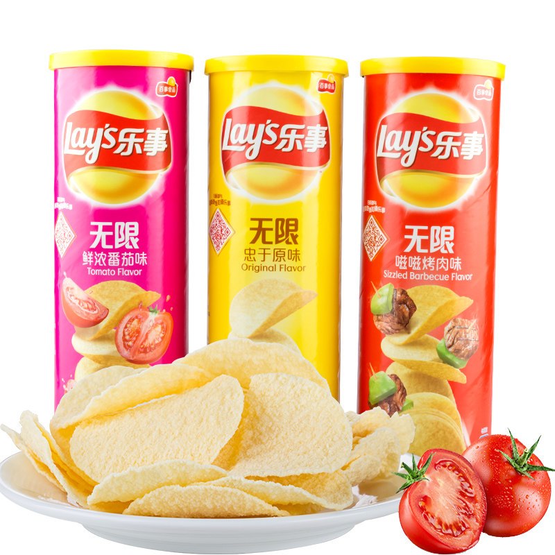 乐事(LAY'S)薯片 乐事 无限薯片 三连罐104g*3罐【原味+烤肉味+番茄味】 香脆膨化【价格 图片 品牌 报价】-苏宁易购上海智桥食品专营店
