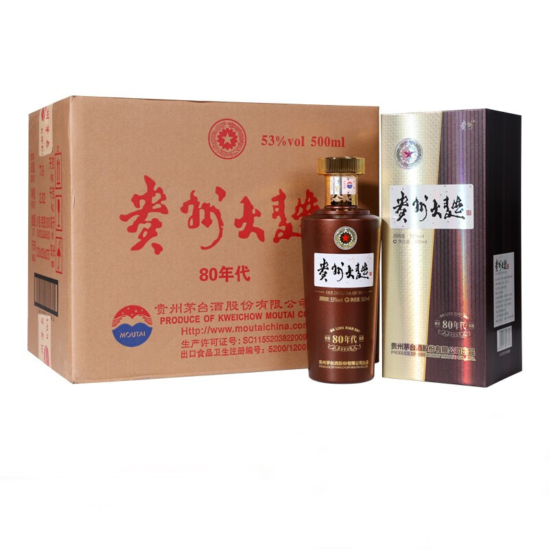 贵州茅台白酒 贵州大曲(80年代)酱香型白酒 53度500ml*6瓶整箱【价格 图片 品牌 报价】-苏宁易购鑫意昌隆酒类专营店
