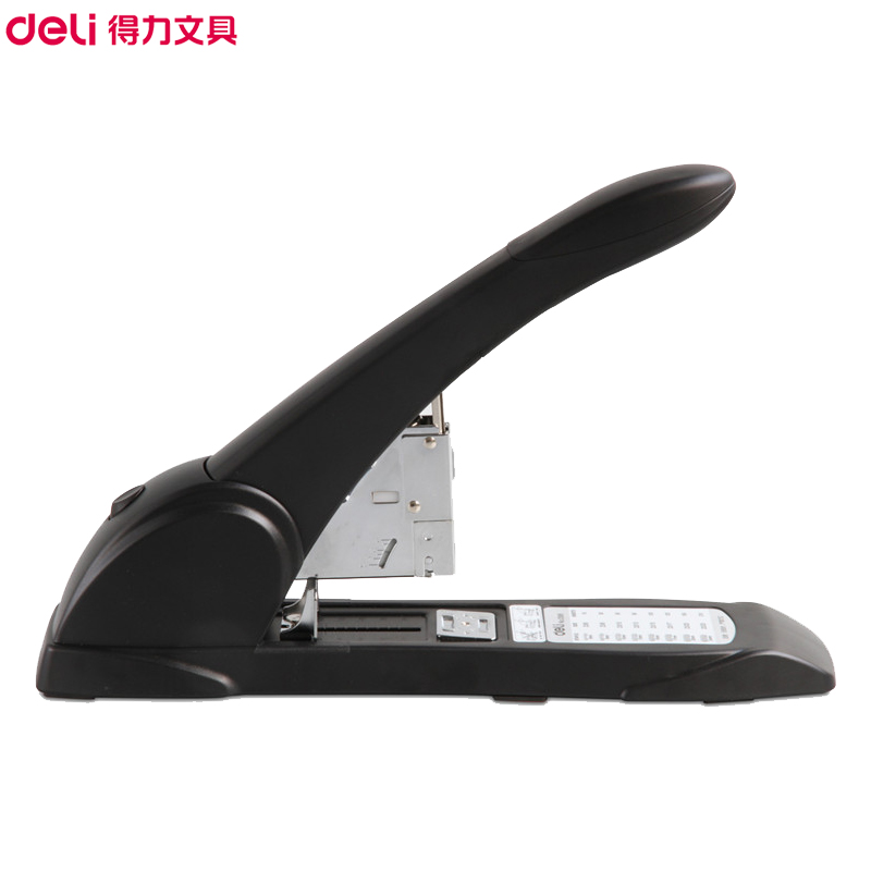 得力(deli)0395重型订书机 加厚省力订书机 210页纸长臂型大号订书器 厚层手动装订器 办公用品 颜色随机视频介绍_得力(deli ...
