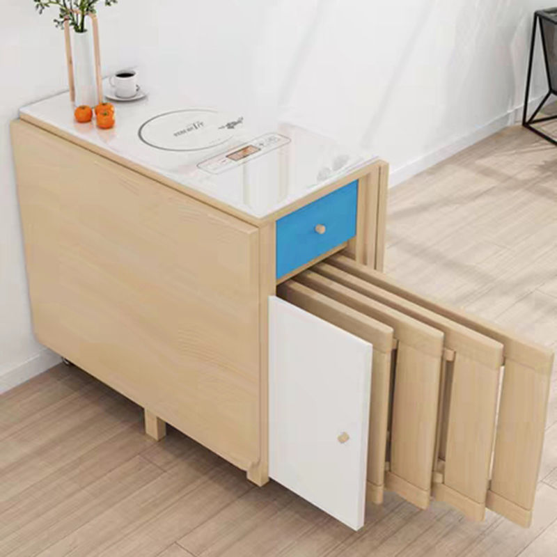 轻奢宜家小户型可折叠餐桌家用折叠桌电磁炉餐桌椅组合定制 原木色带电磁炉 轻奢餐椅1把视频介绍_轻奢宜家小户型可折叠餐桌家用折叠桌电磁炉餐桌椅 ...