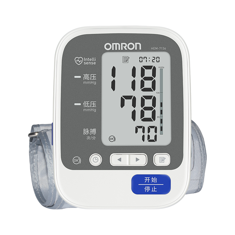 欧姆龙(OMRON)血压计HEM-7136 欧姆龙电子血压计HEM-7136血压测试仪血压计日本原装进口家用上臂式血压测量仪智能加压【价格 ...