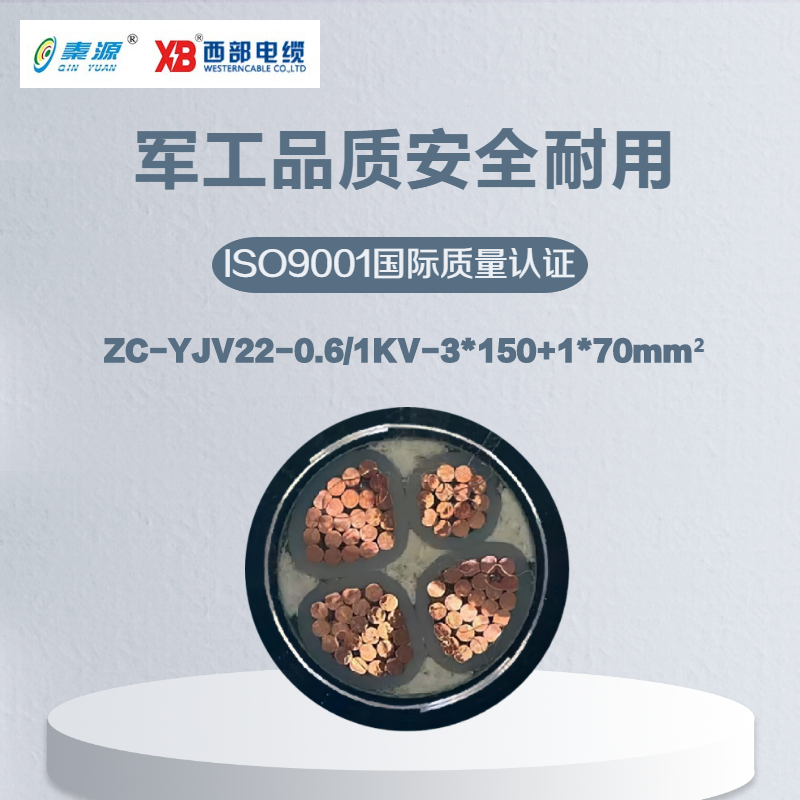 秦源牌 ZC-YJV22-0.6/1KV-3*150+1*70mm² 阻燃铜芯铠装电力电缆 元/米 定制商品 联系客服参数配置_规格_性能_功能-苏宁易购