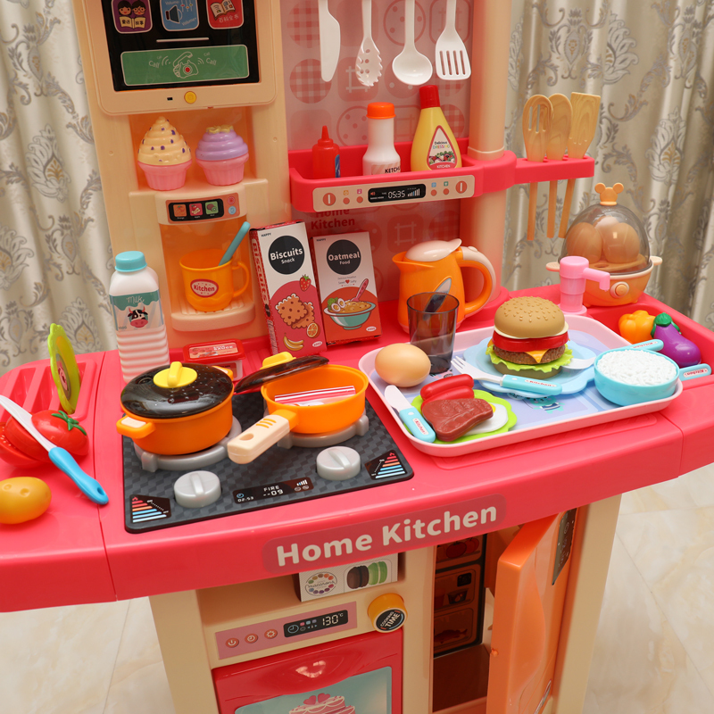 儿童过家家女孩子大号厨房仿真做饭公主玩具可出水6-8岁生日 超大1米粉331A厨·配蒸蛋器·带遥控·可触屏·喷雾·声光·报价_参数_图片_视频_怎么样_问答-苏宁易购
