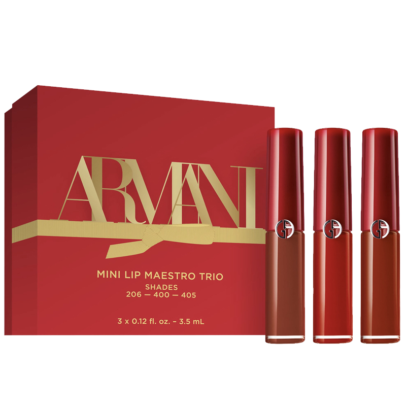 阿玛尼(ARMANI)唇釉口红 红管限量礼盒套装405 206 400中样3.5ml*3 生日礼物 送女友报价_参数_图片_视频_怎么样_问答 ...
