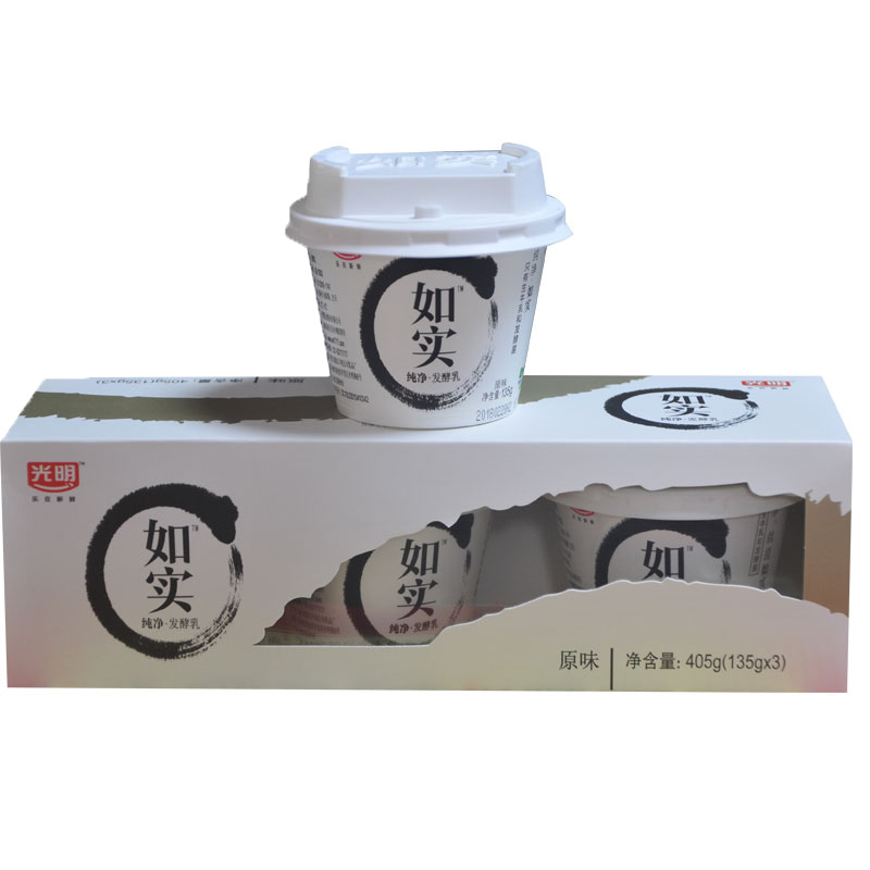 光明(BRIGHT)酸奶 光明 如实 原味 无糖酸奶 风味发酵乳 135g*6杯（无添加剂包邮）【价格 图片 品牌 报价】-苏宁易购蓝精灵食品专营店