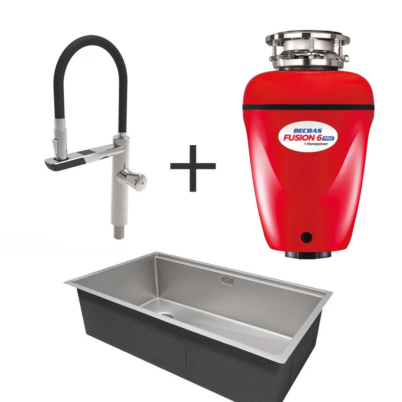 贝克巴斯(becbas) 垃圾处理器厨余粉碎机 F6Pro+智能水龙头F01+78450水槽 垃圾处理器三件套视频介绍_贝克巴斯(becbas) 垃圾处理器厨余粉碎机 F6Pro+智能水龙头 ...