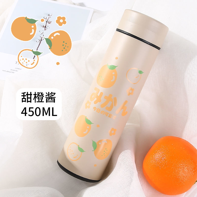 简约清新森系大容量304不锈钢保温杯水杯子少女心ins学生可爱茶杯 甜橙酱-450ml视频介绍_简约清新森系大容量304不锈钢保温杯水杯子少女心ins学生可爱茶杯 甜橙酱-450ml功能演示 ...