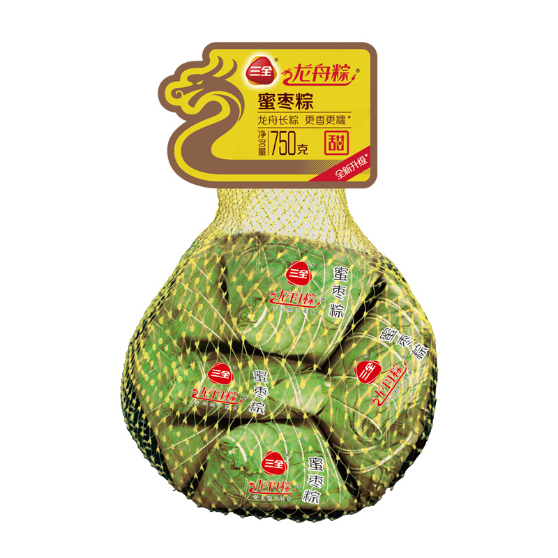 三全龙舟粽网兜装蜜枣粽750g参数配置_规格_性能_功能-苏宁易购