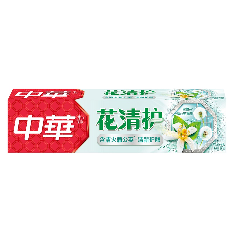 中华 (Zhong Hua) 花清护牙膏 清菊沁莲味180g【联合利华】牙膏性价还行，送货速度太-苏宁易购