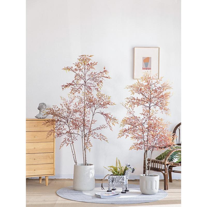 红色南天竹-95cm 北欧仿真绿植南天竹假绿色仿生植物家居室内盆栽客厅落地装饰摆件报价_参数_图片_视频_怎么样_问答-苏宁易购