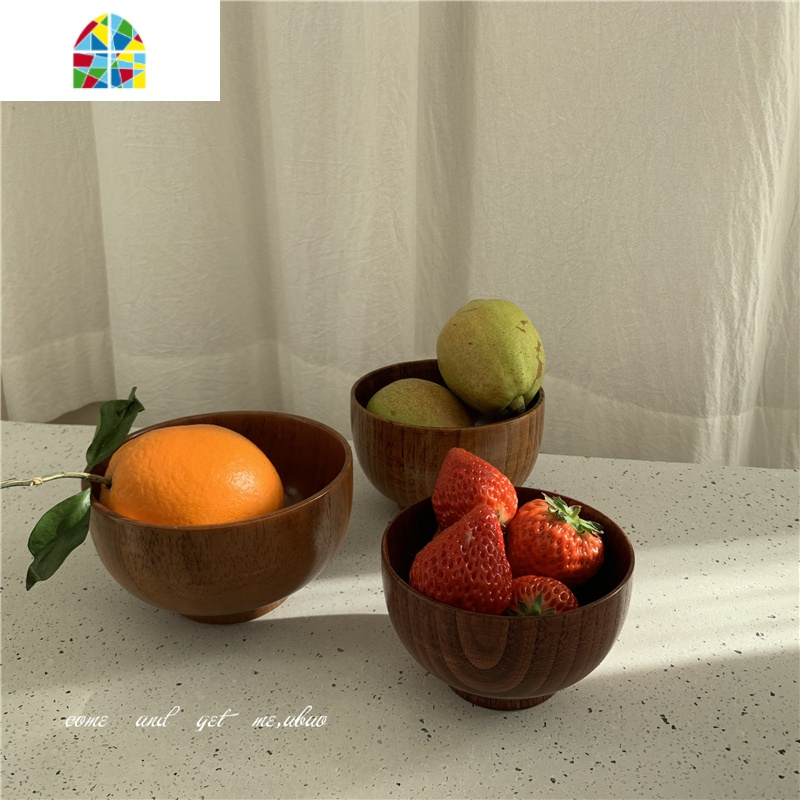 阿宝-韩国ins麦片碗水果沙拉早餐木碗复古极简防烫原色天然木漆碗 FENGHOU 小木碗+小木勺一支报价_参数_图片_视频_怎么样_问答-苏宁易购