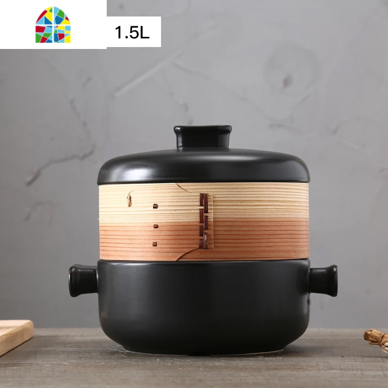 日式砂锅炖锅 家用煲仔饭煲汤砂锅明火可高温陶瓷砂锅蒸锅 FENGHOU 1.5升小号蓝色(送2蒸布)报价_参数_图片_视频_怎么样_问答-苏宁易购