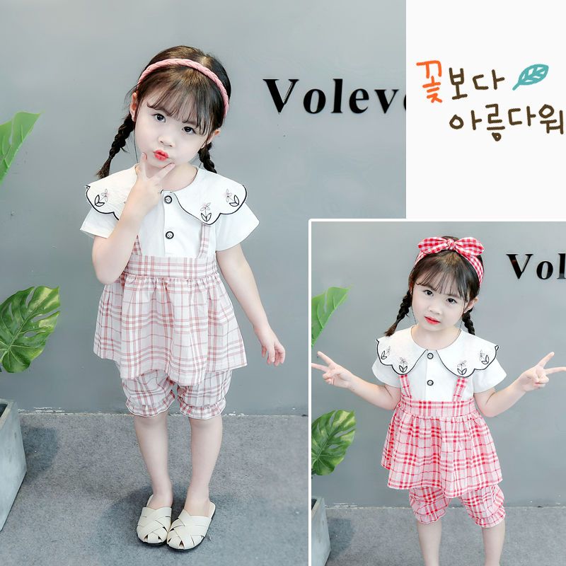 新款夏装童装女童短袖套装两件套短裤秋装2021洋气上市0--1-2-5岁 新款夏装格子小熊黑色套装 zj 73 码五个月报价_参数_图片_视频 ...