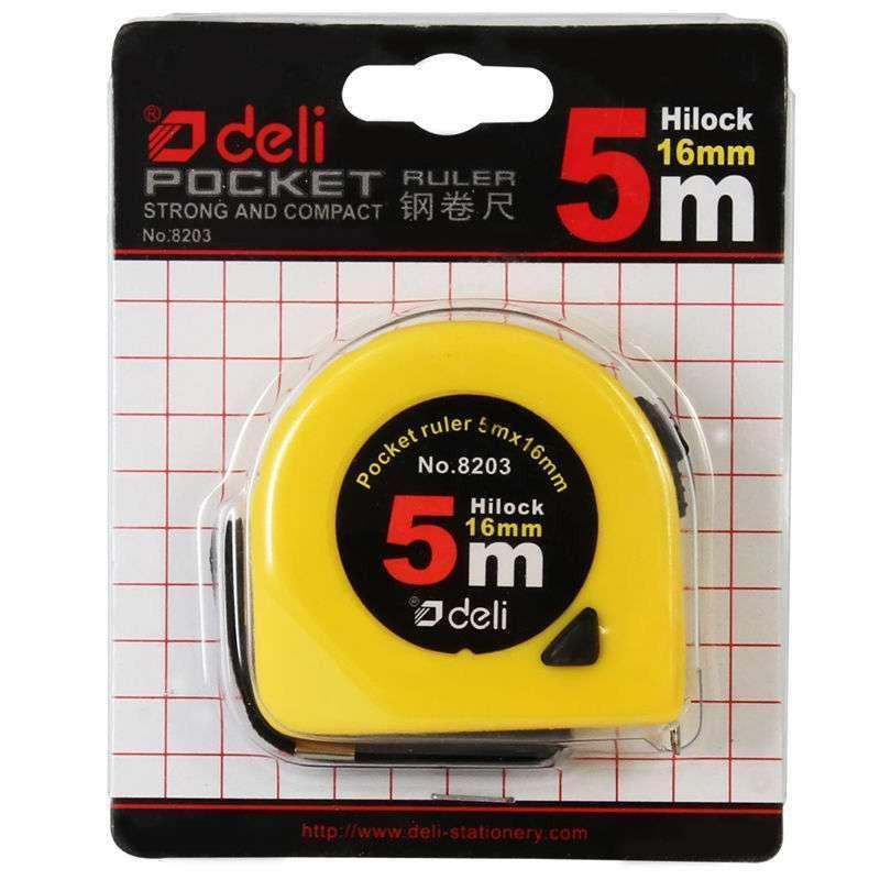 得力(Deli) 卷尺8203 钢卷尺 尺子 回缩缓冲 测量用具 工程适用 5M 剪/刀/尺报价_参数_图片_视频_怎么样_问答-苏宁易购
