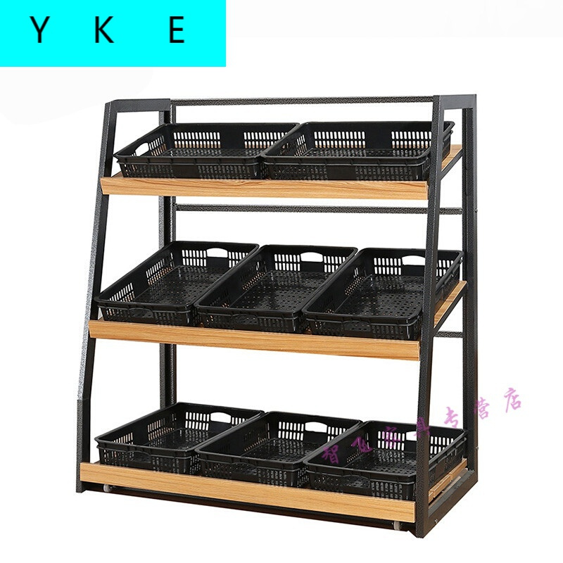 放心购水果店货架多层卖菜展示陈列架百果园生鲜超市钱大妈蔬菜木质堆头图片,高清实拍大图—苏宁易购