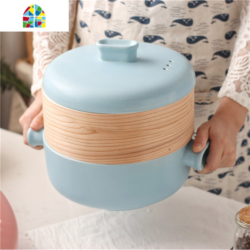 日式砂锅炖锅 家用煲仔饭煲汤砂锅明火可高温陶瓷砂锅蒸锅 FENGHOU 1.5升小号蓝色(送2蒸布)报价_参数_图片_视频_怎么样_问答-苏宁易购