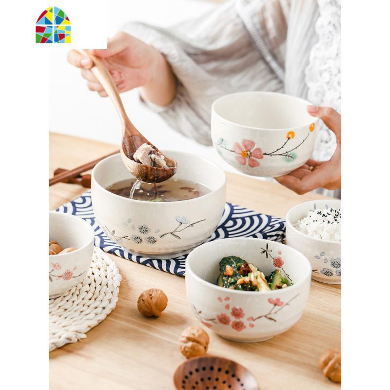 碗 家用 吃饭10个套装瓷碗饭碗陶瓷创意碗日式汤碗米饭碗雪花碗盘 FENGHOU 雪花瓷蓝4.5吋横纹碗10个小碗报价_参数_图片_视频_怎么样_问答-苏宁易购
