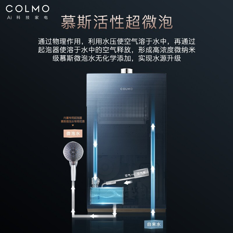COLMO EVO系列 16升慕斯活性超微泡燃气热水器 全维精钢恒温舱 启停零冷水净彻肌底健康沐浴JSQ30-CC516报价_参数_图片_视频_怎么样_问答-苏宁易购