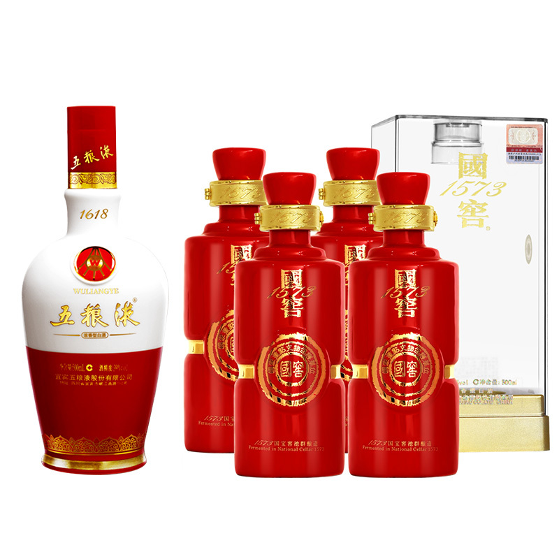 【白酒】 【套餐】泸州老窖 国窖1573手工版 53度 500mL*4瓶整箱装+五粮液 1618 52度 500ml 单瓶装【价格 图片 品牌 报价】-苏宁易购苏宁自营