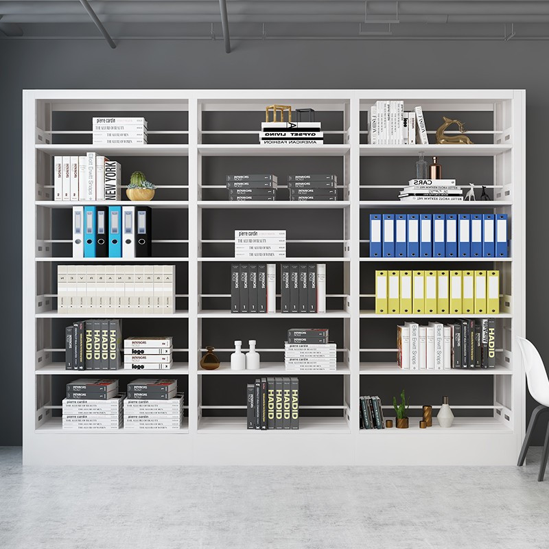 三圣 办公家具钢制书架学校图书馆书店书籍室阅览室书架展示架书柜资料架柜双面一列三组报价_参数_图片_视频_怎么样_问答-苏宁易购