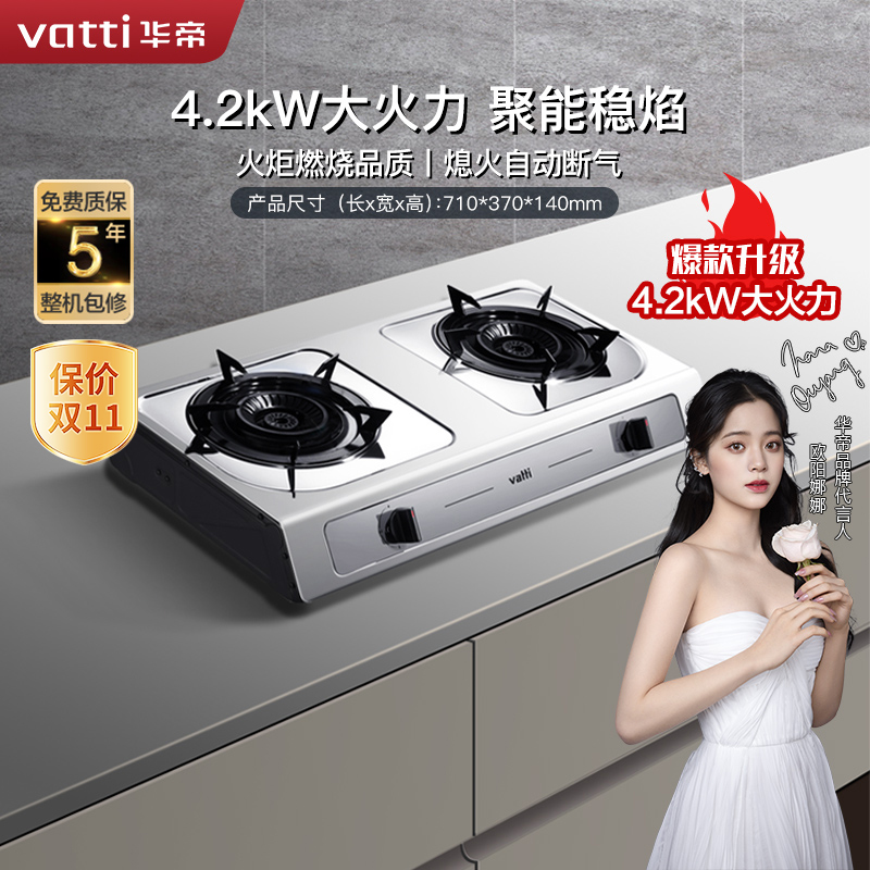 华帝 百得 燃气灶 家用双眼灶具 5.2KW大火力 嵌入式台式两用 不锈钢灶具 QE53G天然气报价_参数_图片_视频_怎么样_问答-苏宁易购