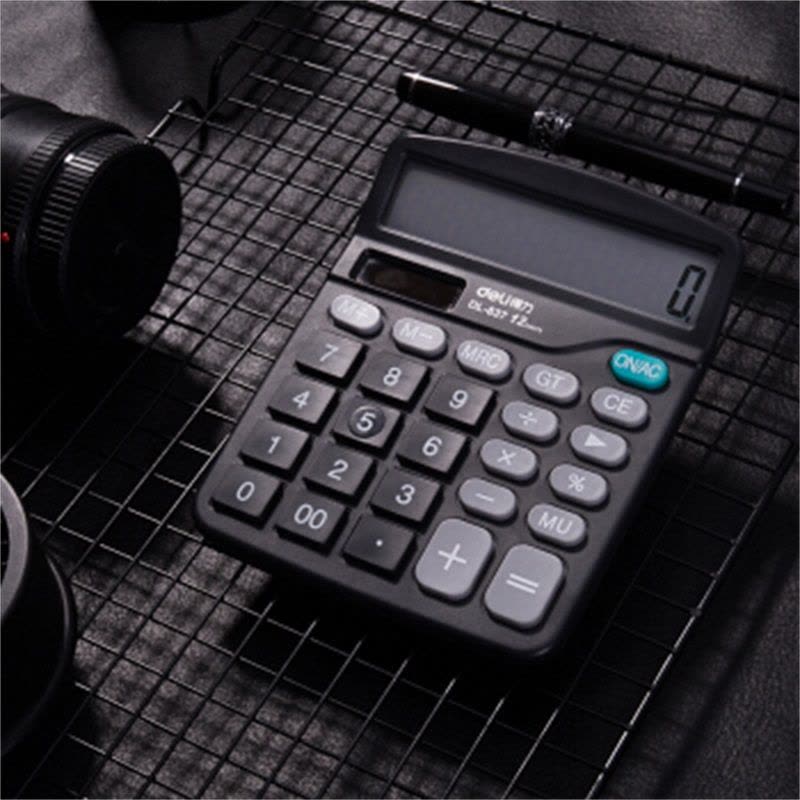 得力(deli)837计算器 桌面计算机 太阳能双电源计算器 办公学生财会用品 837经典款【价格 图片 品牌 报价】-苏宁易购