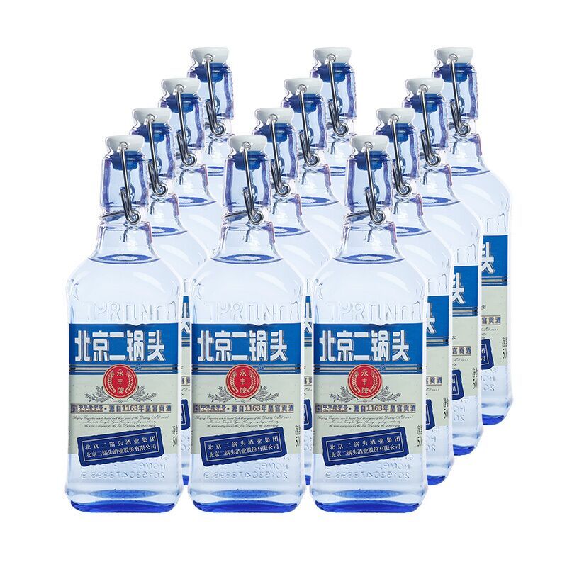 永丰 清香型北京二锅头（出口型小方瓶）蓝瓶42度（整箱装）500ml*12瓶报价_参数_图片_视频_怎么样_问答-苏宁易购