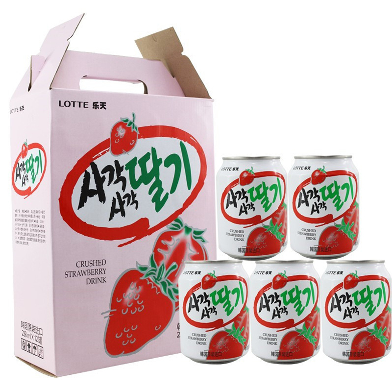 乐天(LOTTE)果汁/果蔬汁 乐天(LOTTE) 草莓汁238ml*12听整盒装韩国进口果汁饮料 进口果蔬汁饮料【价格 图片 品牌 报价】-苏宁易购惜香缘食品专营店