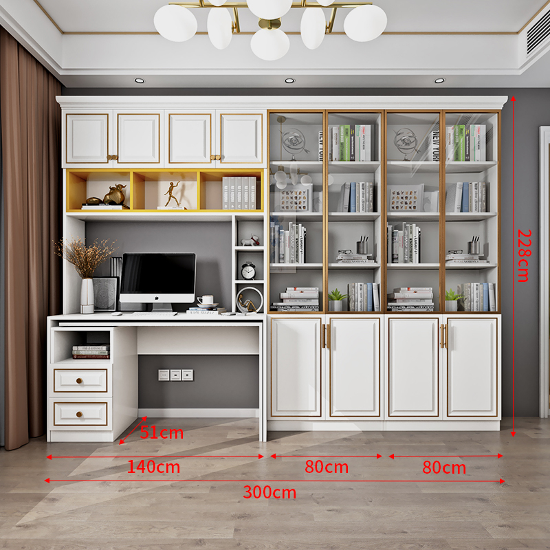 现代书桌柜,现代书桌书柜,现代书房书桌_大山谷图库