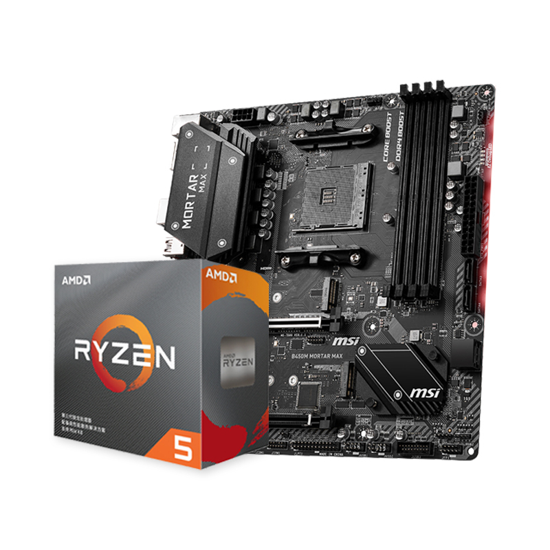 【CPU】 微星(MSI)B450M MORTAR MAX迫击炮 电竞主板 搭 AMD 3600 处理器 (R5)主板CPU套装【价格 图片 ...