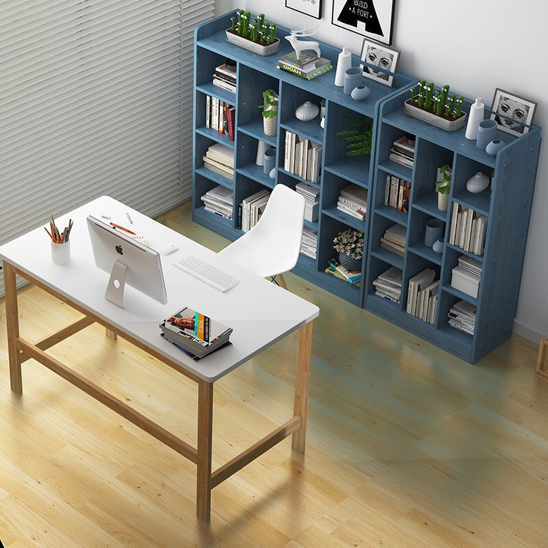 半个许仙简易书柜书架现代简约落地置物架多功能创意小书柜经济省空间书橱 A款暖白色报价_参数_图片_视频_怎么样_问答-苏宁易购