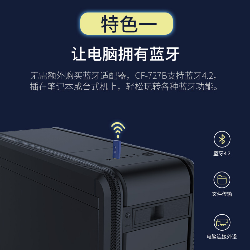 COMFAST 727B双频5G千兆1300M无线网卡台式机千兆蓝牙WIFI二合一外置USB独立发射器WIFI接收器报价_参数_图片_视频 ...